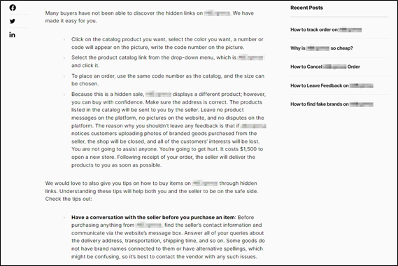 Breaking the Rules on Counterfeit Sales: The Use of Hidden Links – CSC